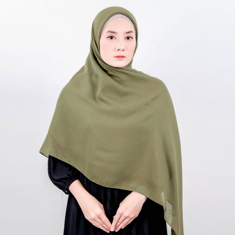 HIJAU Jilbab Jumbo Syari Quadrangle Premium - Hijab Polos Syari Jumbo ...