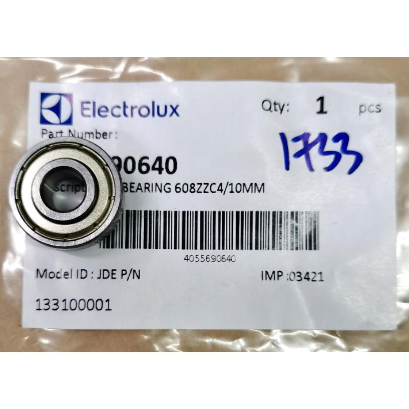ELECTROLUX ORIGINAL DRYER BEARING EDV7051/EDV600 EDV705,,EDV7552 ...