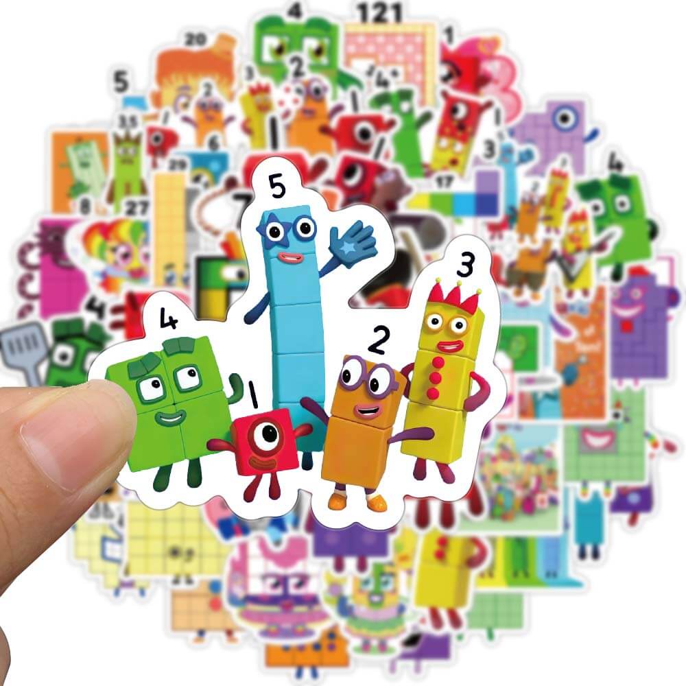 [large stickers]52pcs Anime Numberblocks Stickers Kawaii Cartoon Number ...