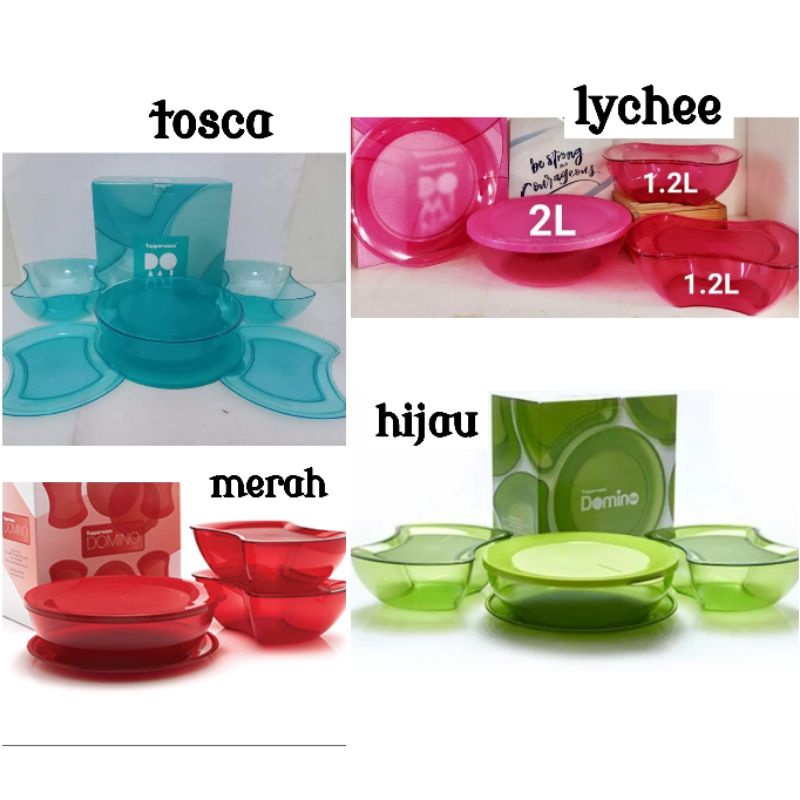 Tupperware Domino set Red Tosca Turqoise Biru hijau pink | Shopee Malaysia