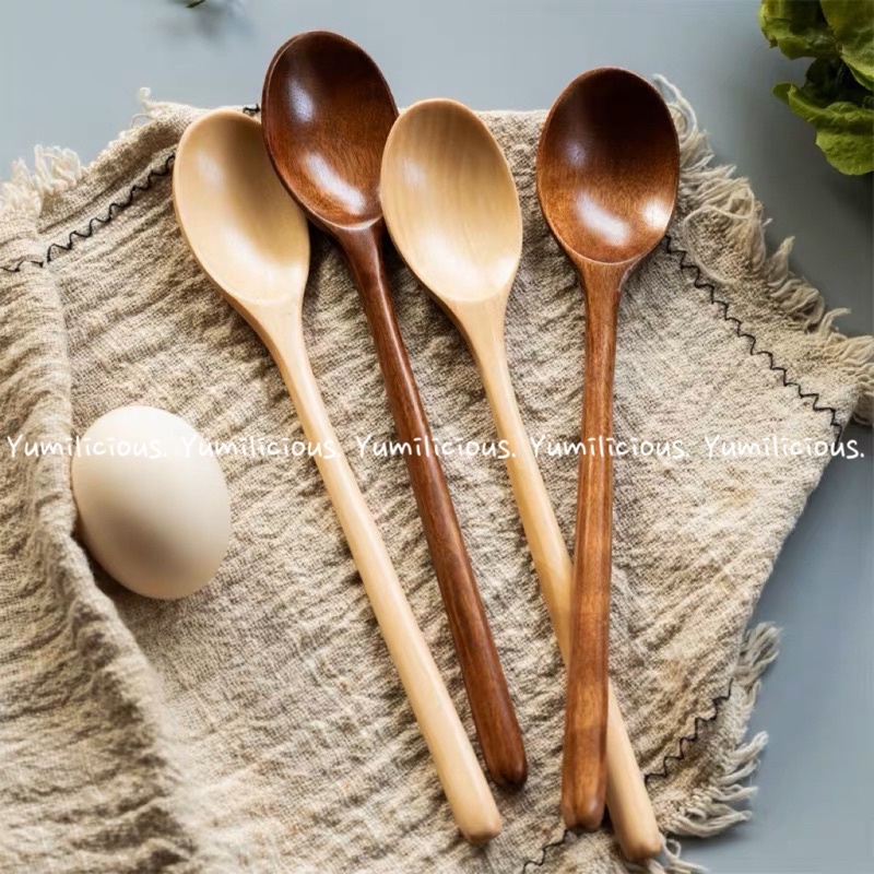 YUMILICIOUS Wooden Spoon 23.5cm Japanese Wood Spoon Soup Spoon Tea ...