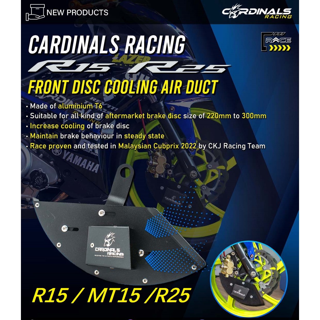 CARDINALS RACING R15 MT15 R25 FRONT DISC COOLING AIR DUCT | Shopee Malaysia