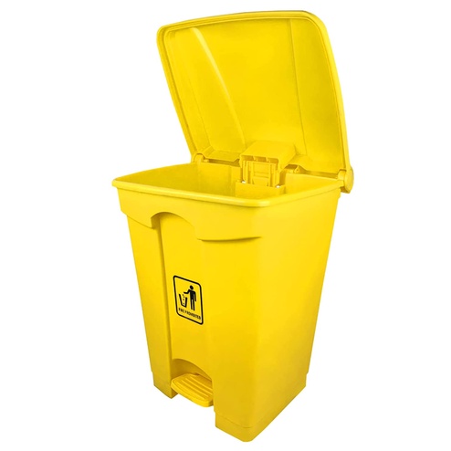 45 Litre Step On Container Waste Bin, Pedal Bin Plastic, Yellow Medical Clinical Waste Bin ...