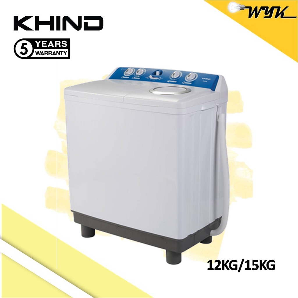 KHIND 12KG/15KG Semi Auto Washing Machine WM1200/WM1500 | Shopee Malaysia