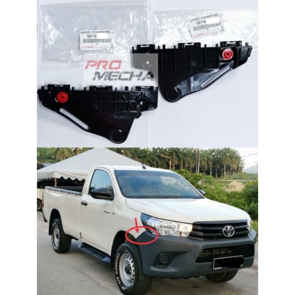 ORIGINAL TOYOTA HILUX REVO 2016~2020 GUN125 FRONT BUMPER SIDE BRACKET RH LH. SINGEL CAB.2 DOOR ...