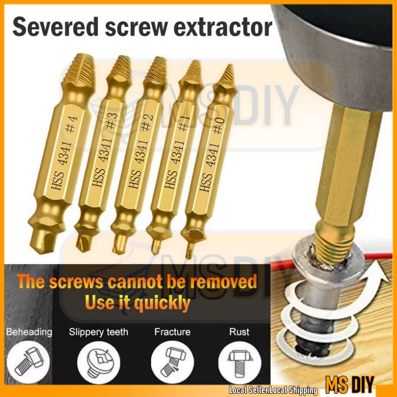 Damaged Screw Extractor Drill Bit 4/5 PCS Set Stripped Broken Screw ...