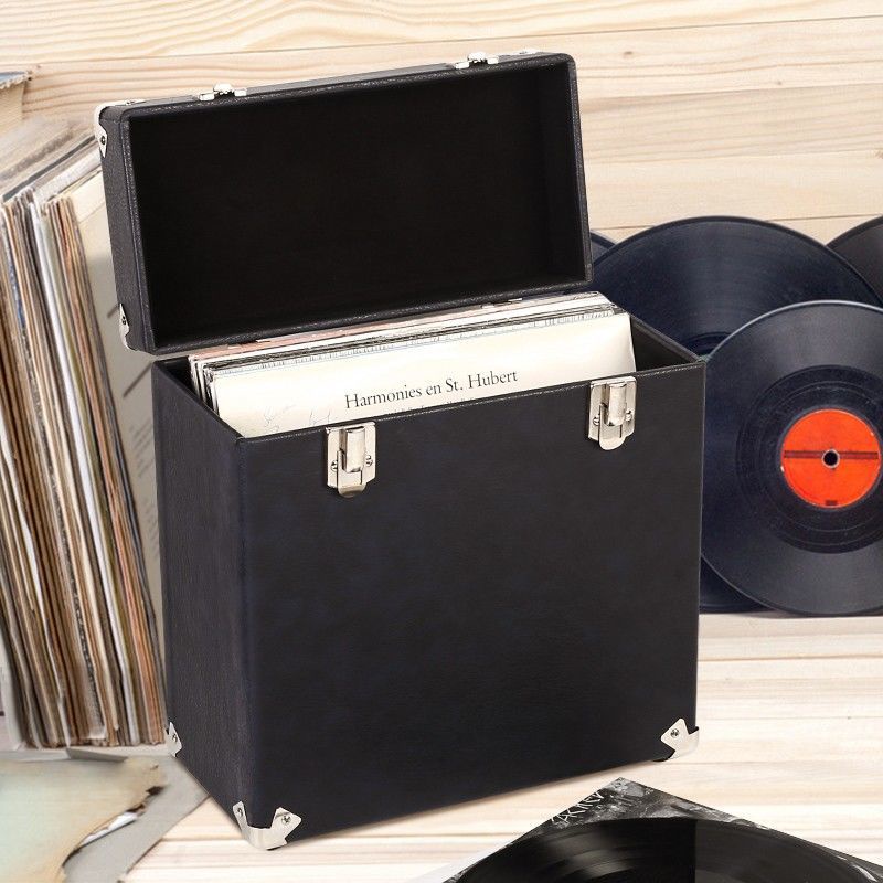 Dprince Vinyl Record Player 12-Inch Box 7-Inch Vinyl Storage Suitcase ...
