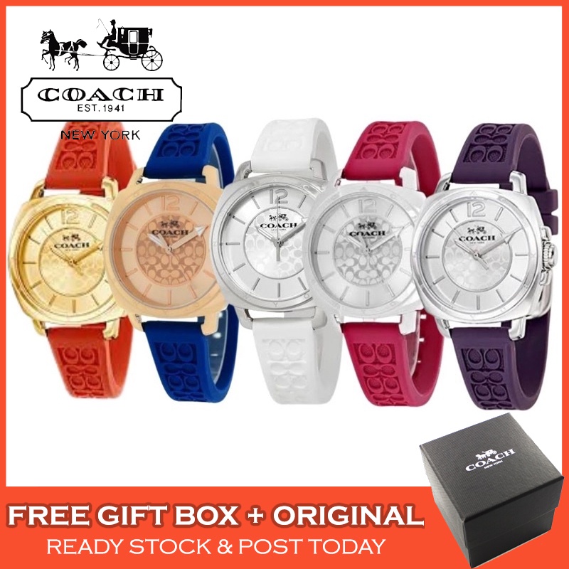 [100% Original] Coach Mini Boyfriend Rubber Strap Stainless Steel Women ...