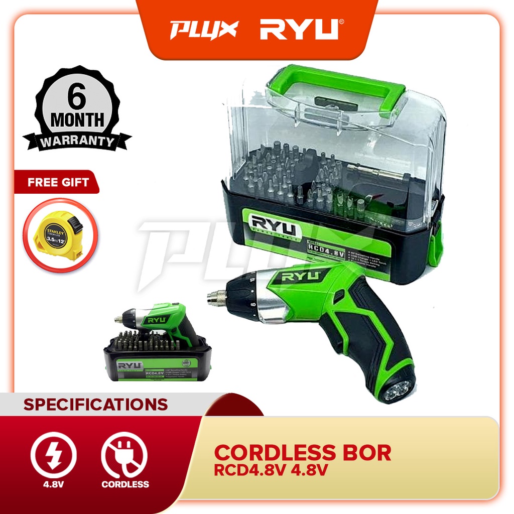 RYU RCD4.8V CORDLESS SCREWDRIVER 4.8V | Shopee Malaysia
