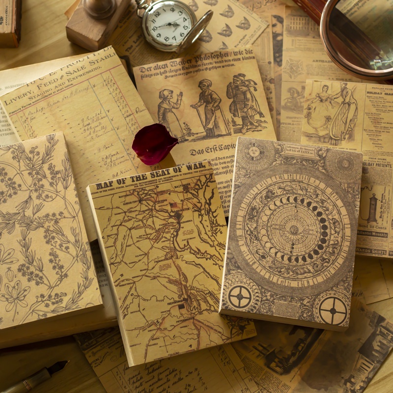 Journamm 100pcs/pack Vintage Kraft Paper DIY Scrapbooking Materials ...