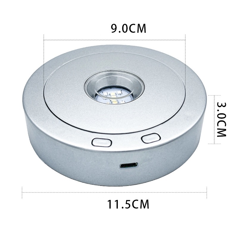 Rotating Display Stand LED Night Light Base for Glass Art Crystal ...