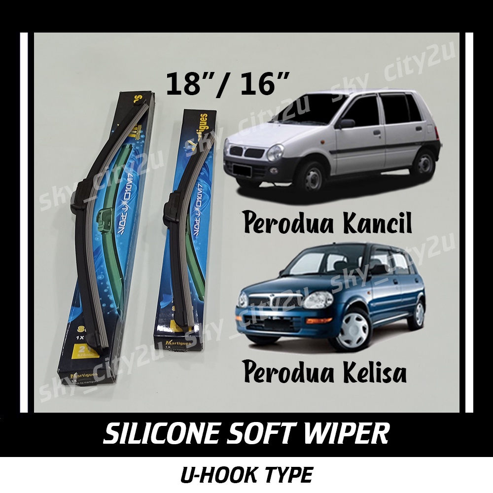 Perodua Kancil Kelisa Silicone Soft Wiper Blade (1 SET) 18''/16 ...