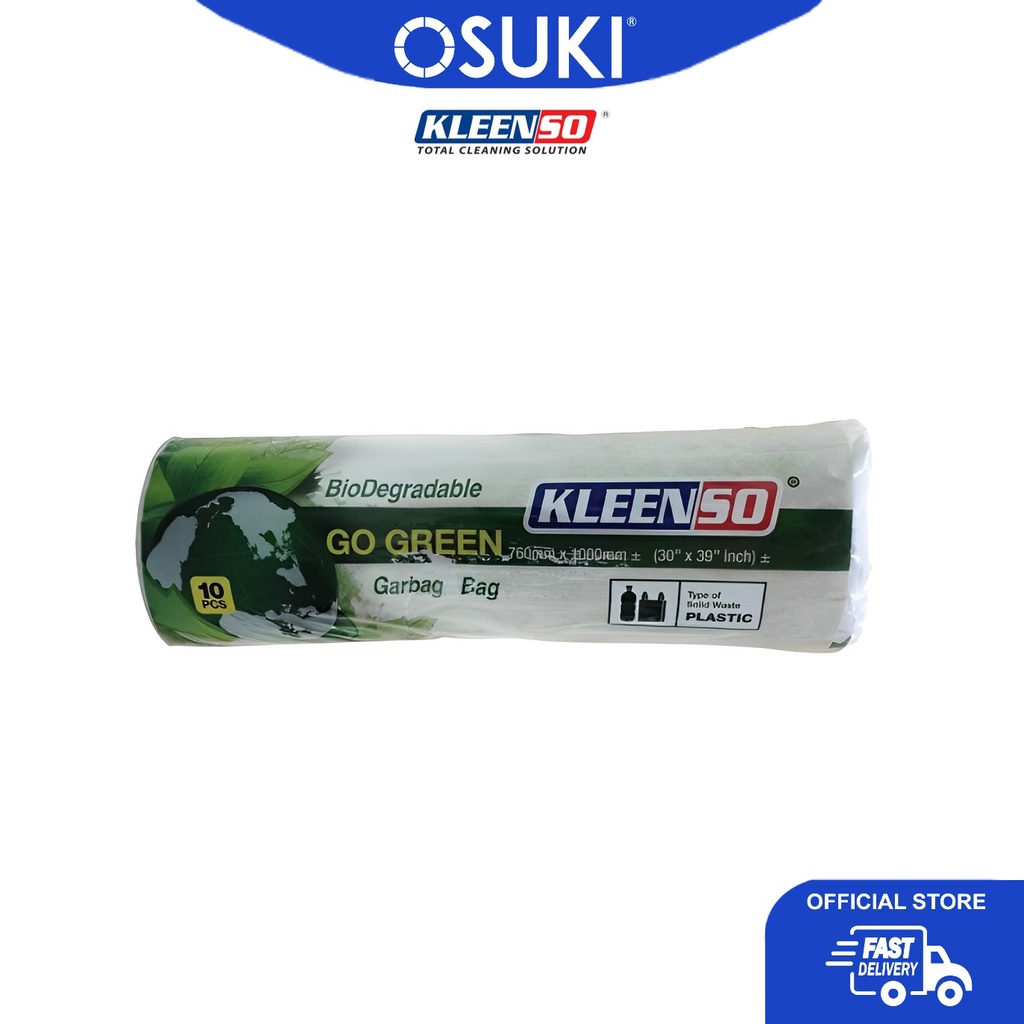 KLEENSO Garbage Plastic Bag Dustbin Oxo-Biodegradable - Green (10 Pcs x ...