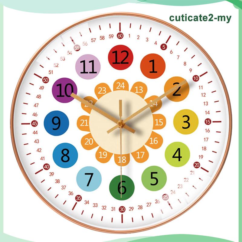 [cuticateddMY] 30cm Analog Colorful Wall Clock Telling Time Teaching ...