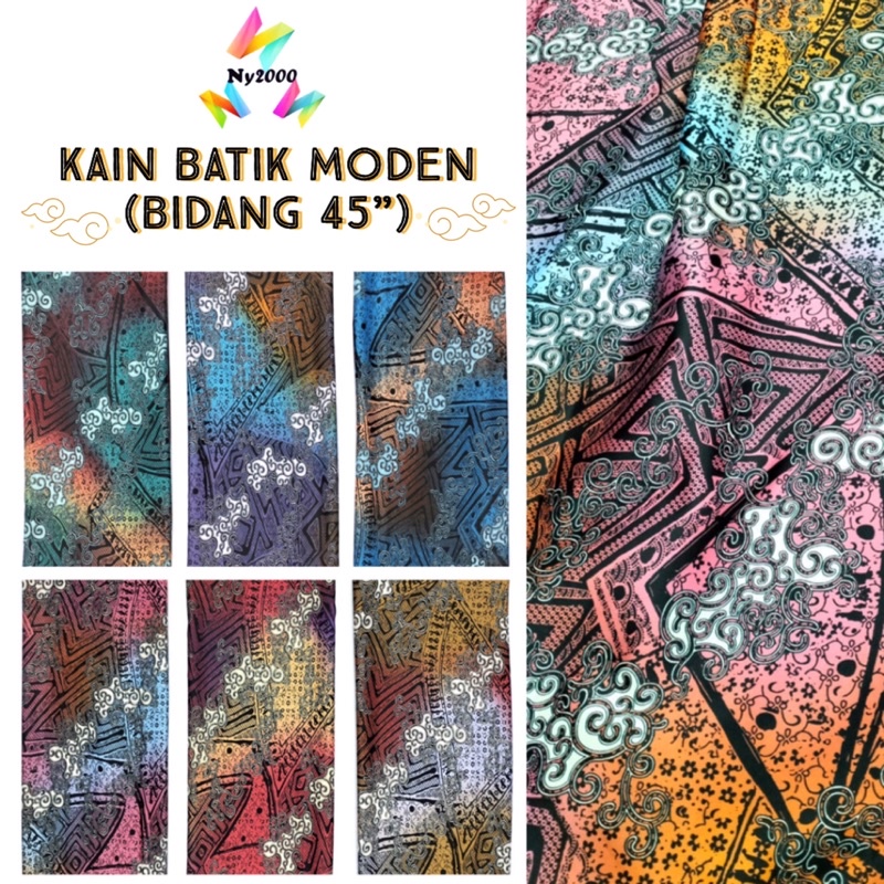 Unique & Viral Malaysia Modern Batik Fabric (45 inch wide) | Shopee ...