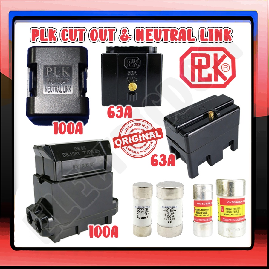 PLK 60A/100A TNB CUT OUT WITH FUSEGEAR FUSE OR NORMAL FUSE & PLK 60A ...