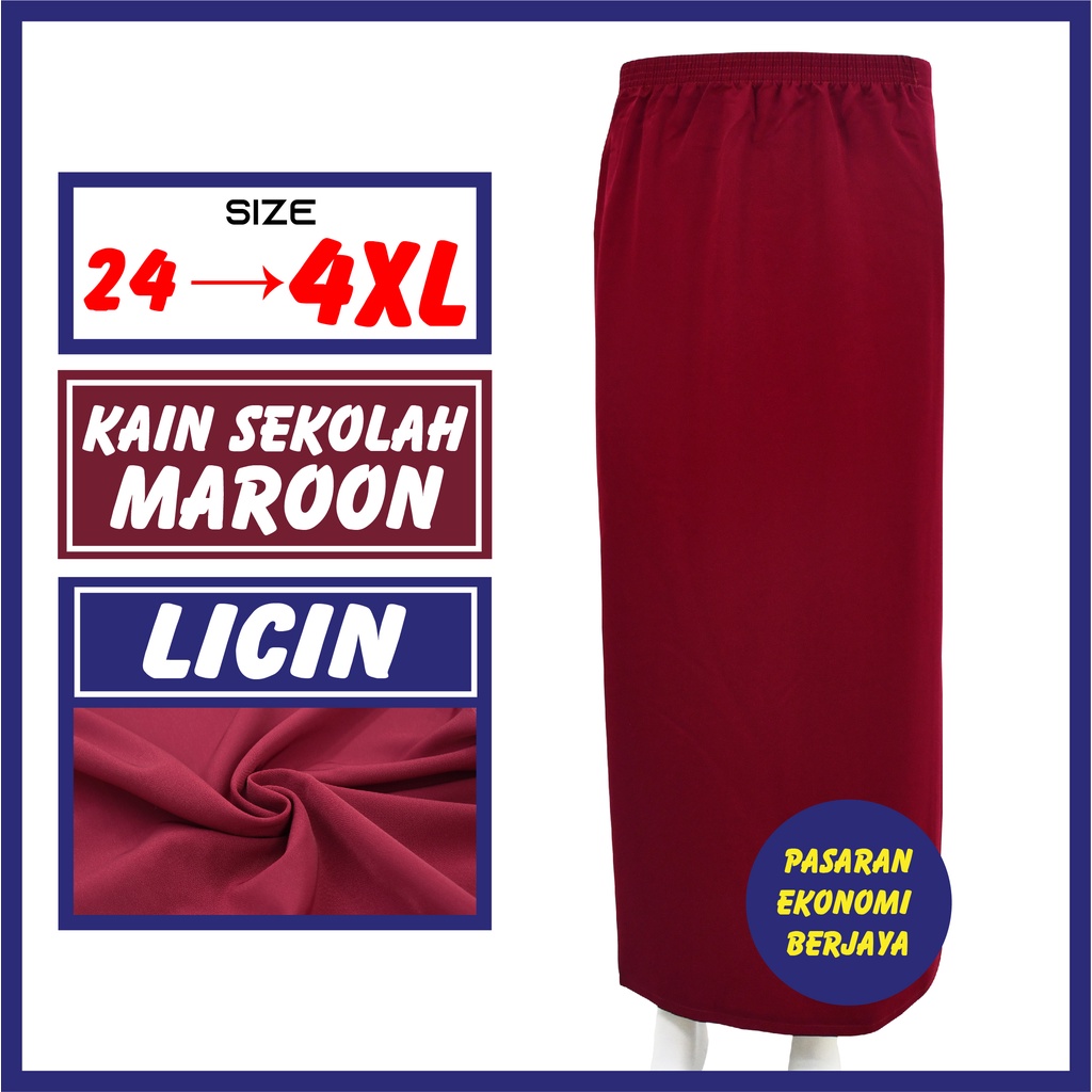 KAIN KURUNG SEKOLAH MAROON KOSHIBO LICIN SUSUN TEPI/ MERON GIRLS SCHOOL ...