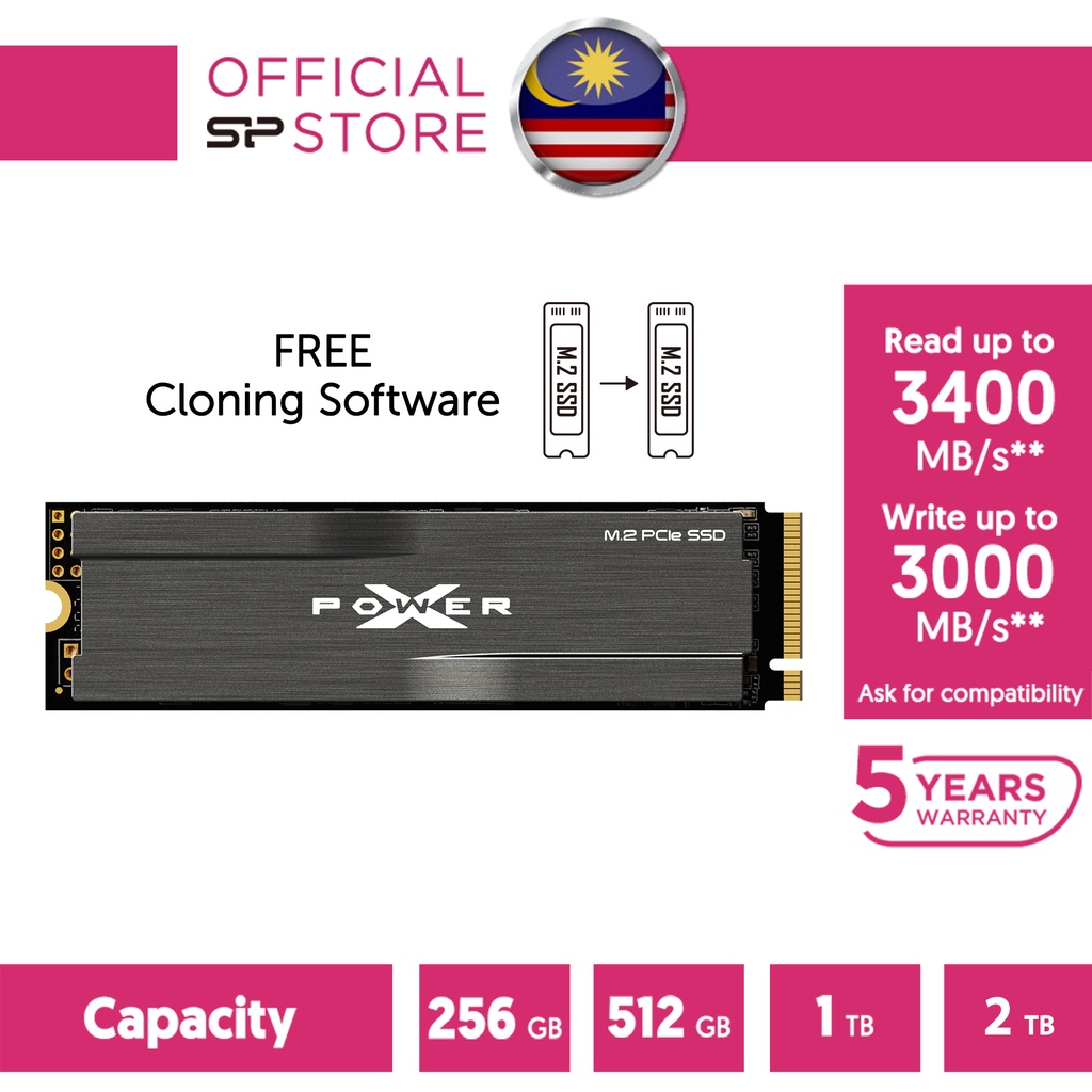 Silicon Power XD80 PCIe Gen3x4 NVMe M.2 2280 SSD Solid State Drives (2TB) | Shopee Malaysia