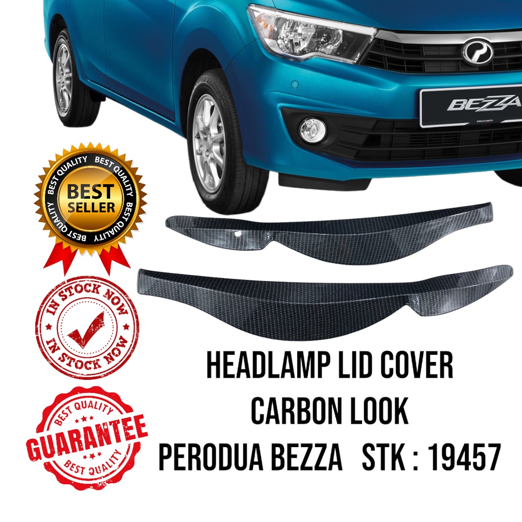 HEAD LAMP LID COVER PERODUA BEZZA (CARBON LOOK) (2 PCS) | Shopee Malaysia