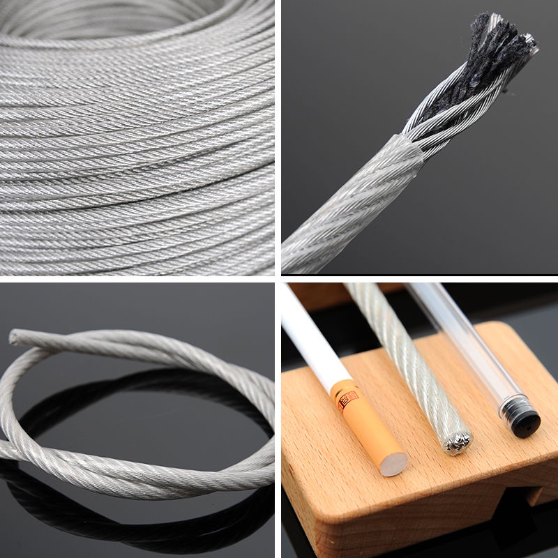 Galvanized Steel Wire Rope White Transparent Plastic Coated Wire Rope ...