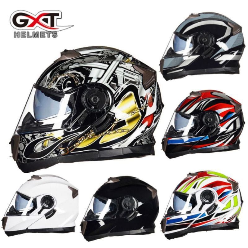 GXT 160 Full Face Motorcycle Helmet Double Lense Flip Up Helmet ...
