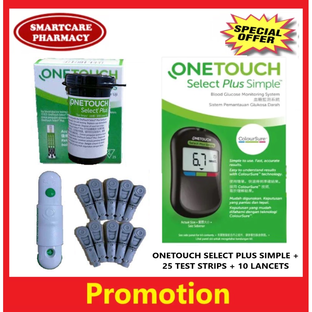 ONETOUCH SELECT PLUS SIMPLE + ONETOUCH SELECT PLUS 25 TEST STRIPS ...