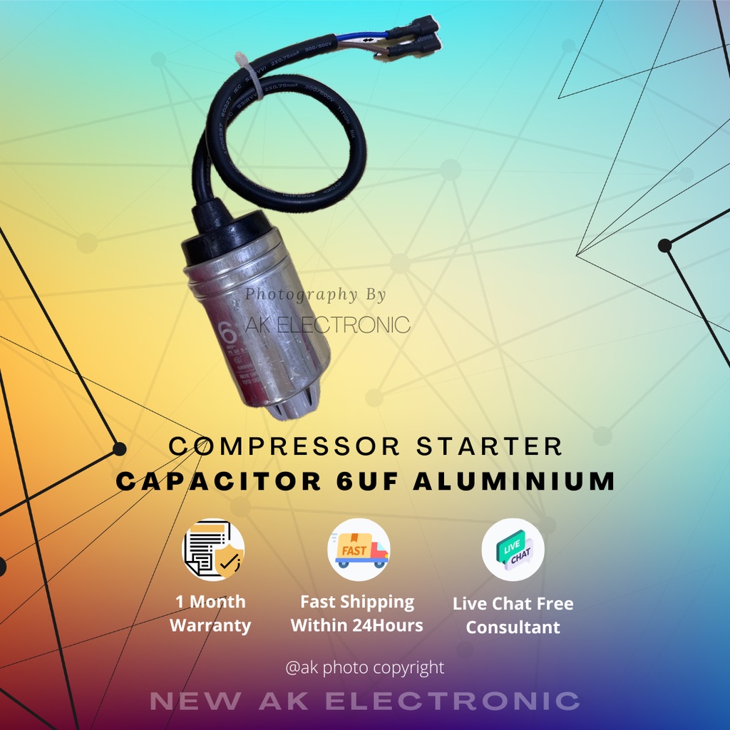 COMPRESSOR FREEZER/ REFRIGERATOR STARTED CAPACITOR 6UF ALUMIMIUM | Shopee Malaysia