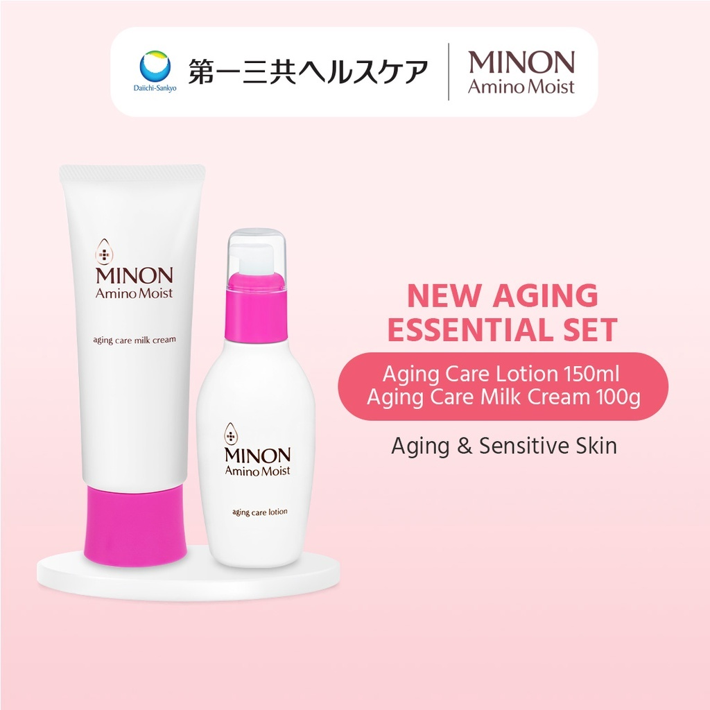 MINON Aging Essential Set Anti Aging Milk Cream Toner Lotion Moisture Plump Skin | Shopee Malaysia