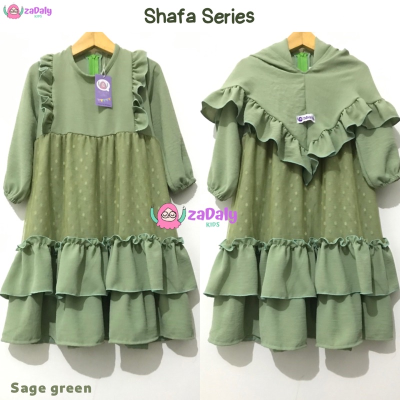Gamis anak anak Special Color sage green, dress anak anak hijab anak ...