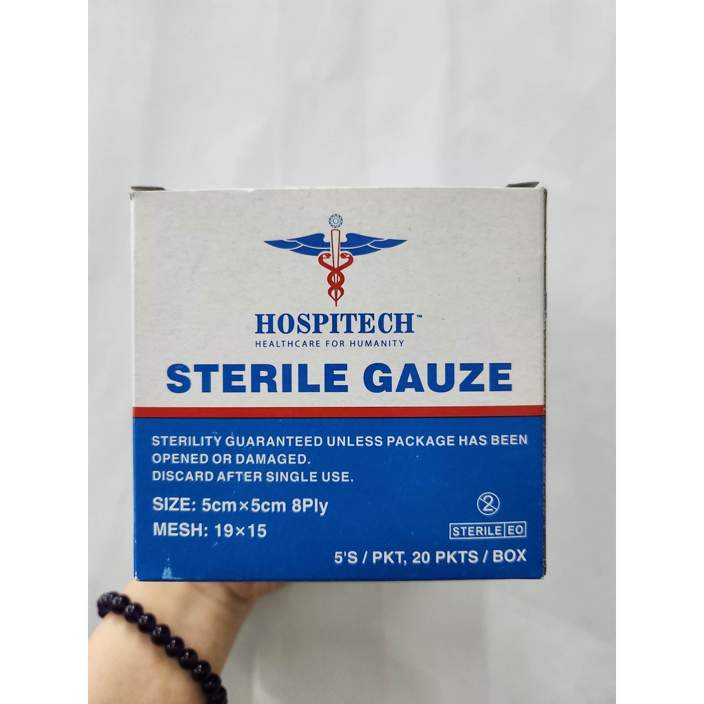 Hospitech Sterile Gauze Swabs/Pad 8ply 5CMX5CM (5'SX20PKT) | Shopee ...