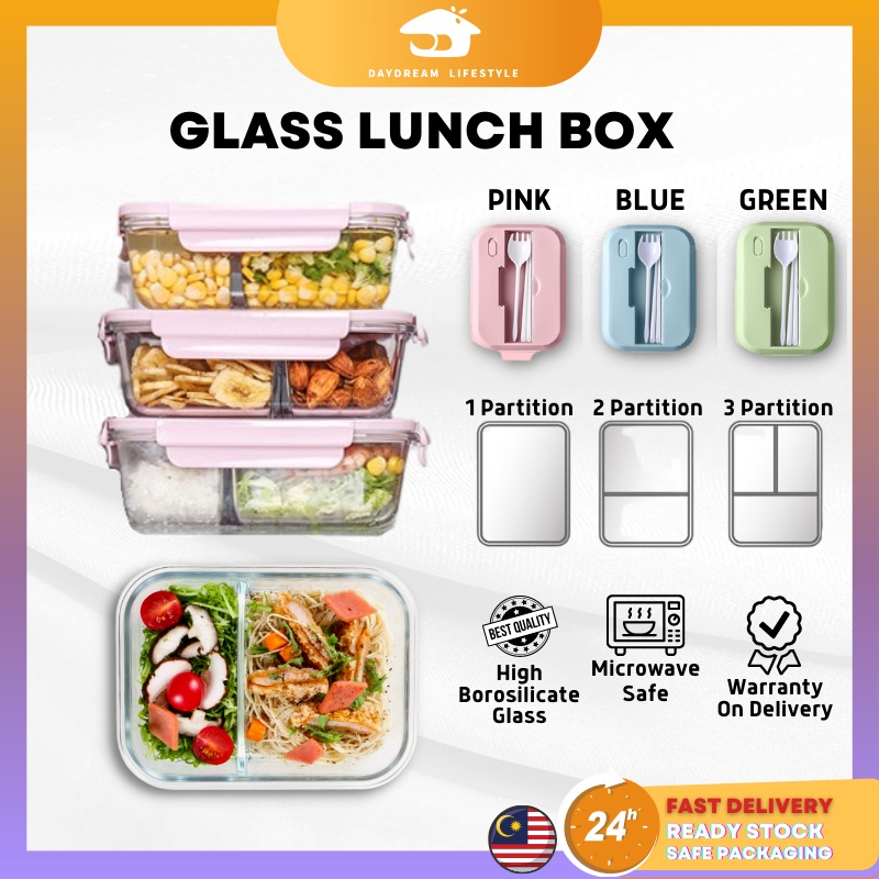 DAYDREAM Borosilicate Glass Container Lunch Box Bento Lunch Box Glass ...
