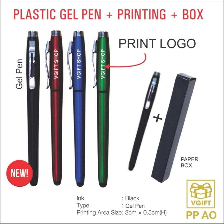 [ 50pcs ] + PRINTING Plastic Gel Pen Door Annual Dinner Hadiah ...