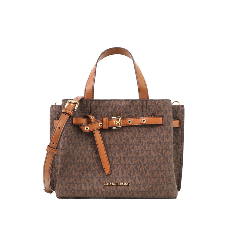 Michael Kors Emilia Small Logo Satchel - Brown | Shopee Malaysia