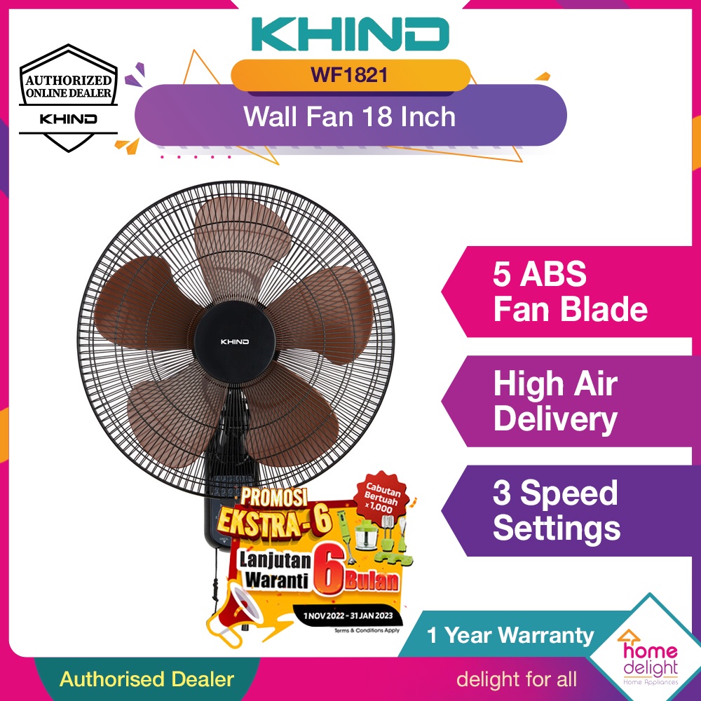 Khind Industrial Wall Fan 18 Inch [ WF1803B / WF1821 / WF2003B ...