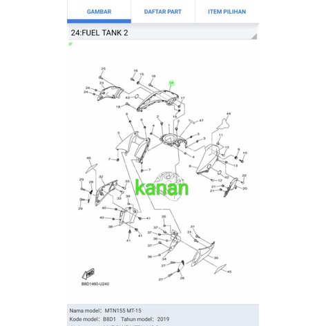 Cover SIDE TENGKI Tank MT15 MT 15 Unit Right Left NEVI Blue Navy ARMY ...