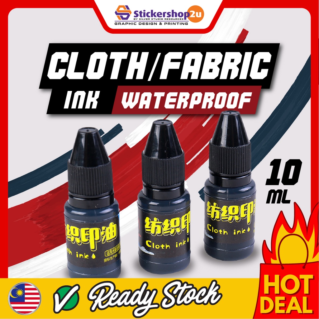 Textile / Fabric / Cloth Flash Stamp Ink (10ml) Waterproof Ink | Shopee ...