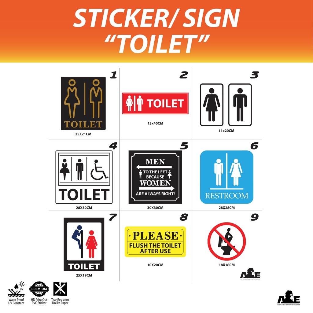 Toilet Sticker WC Sticker Premium Quality | Shopee Malaysia