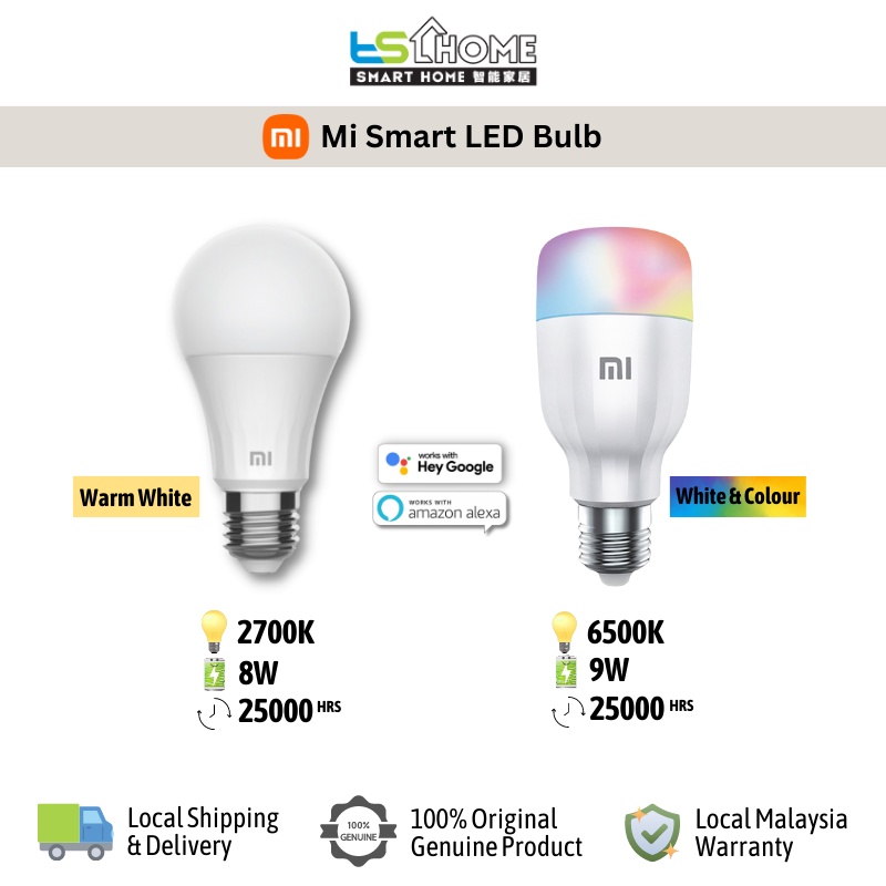 Xiaomi Mi Smart LED Bulb Essential Works with Google Assistance & Alexa ...