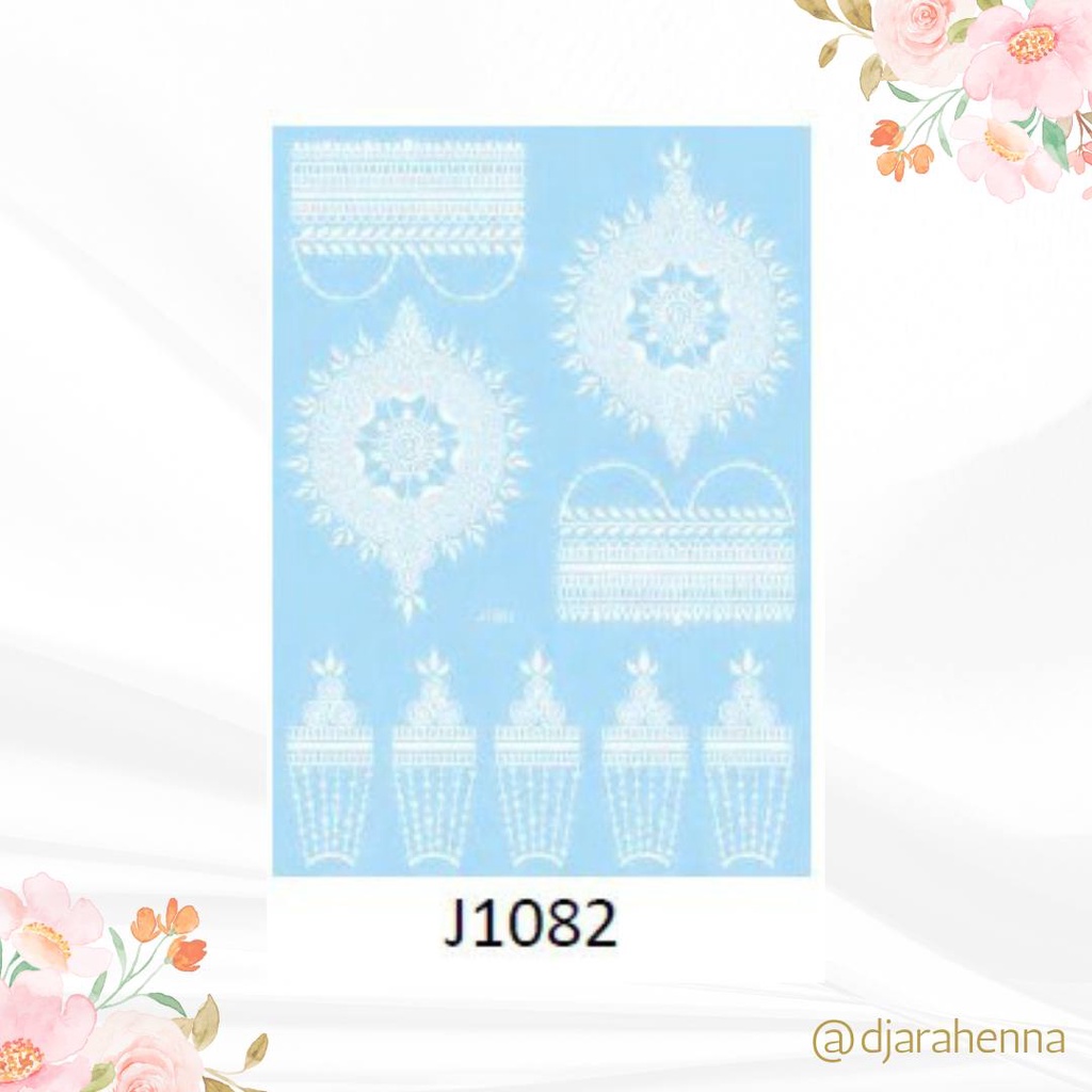 (Malaysia Stock) Henna Instant White/ Lace Tattoo Stickers Waterproof ...