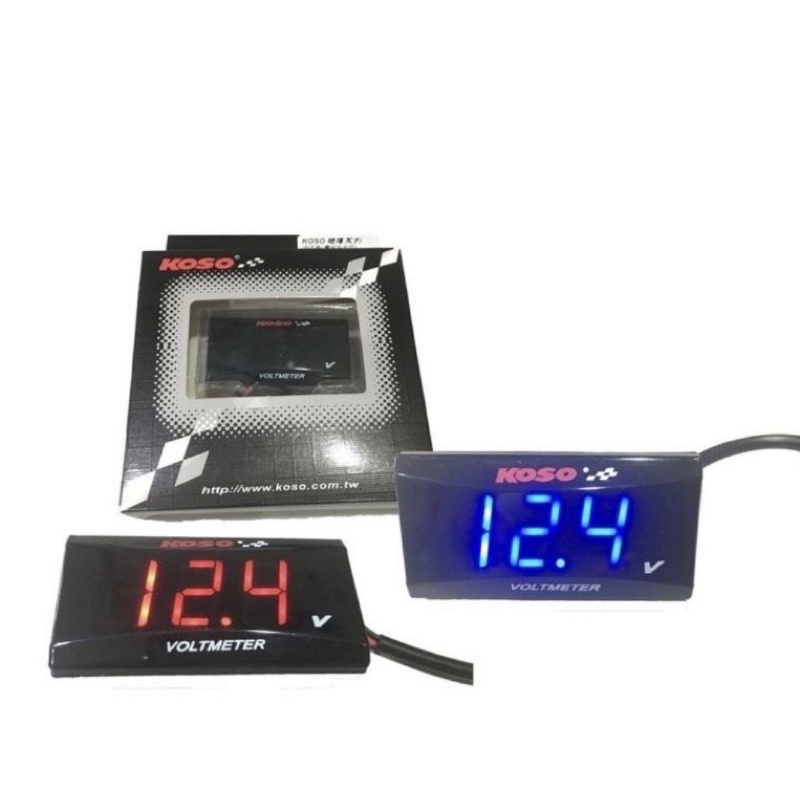 KOSO LED DIGITAL VOLTMETER MOTORCYCLE DISPLAY MINI 12V UNIVERSAL VOLT ...