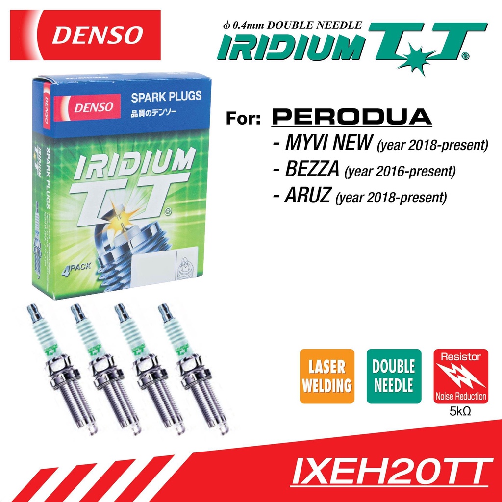 DENSO Iridium TT IXEH20TT Spark Plug For Perodua Myvi Bezza Aruz ...