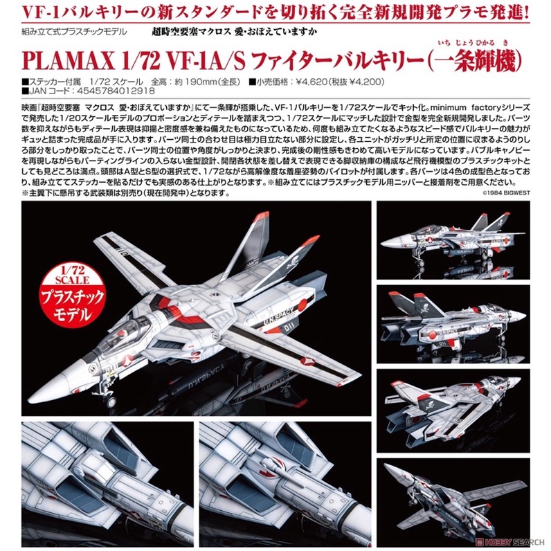 MACROSS Plamax VF-1A/S Fighter Valkyrie (Hikaru Ichijyo`s Fighter) (Plastic model) | Shopee Malaysia