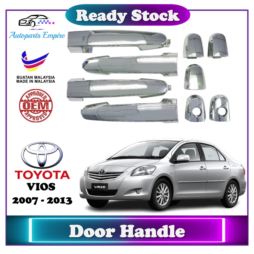 Toyota Vios 】 Chrome Outer Door Handle - Full Handles / Pemegang Pintu ...