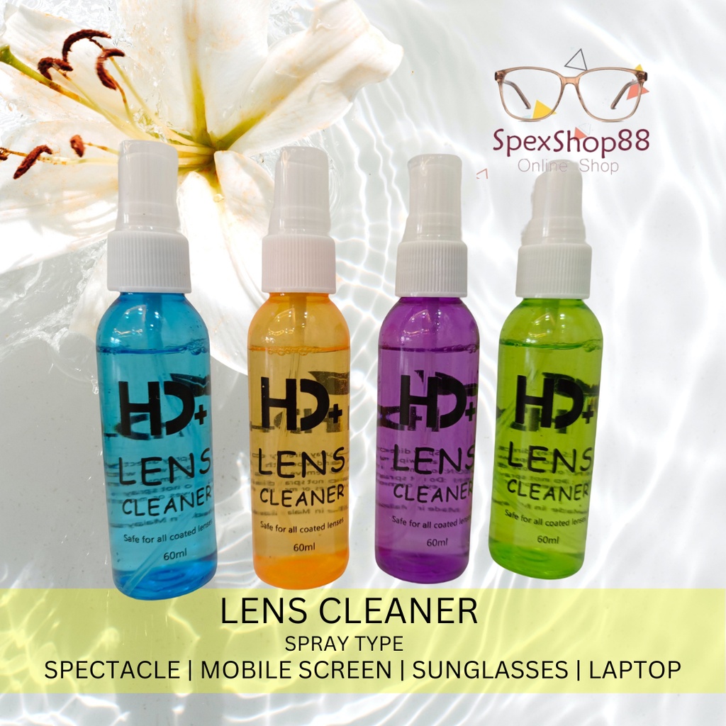 LENS SPRAY CLEANER GLASSES SPECTACLES LAPTOP HANDPHONE SECREEN 60ml ...