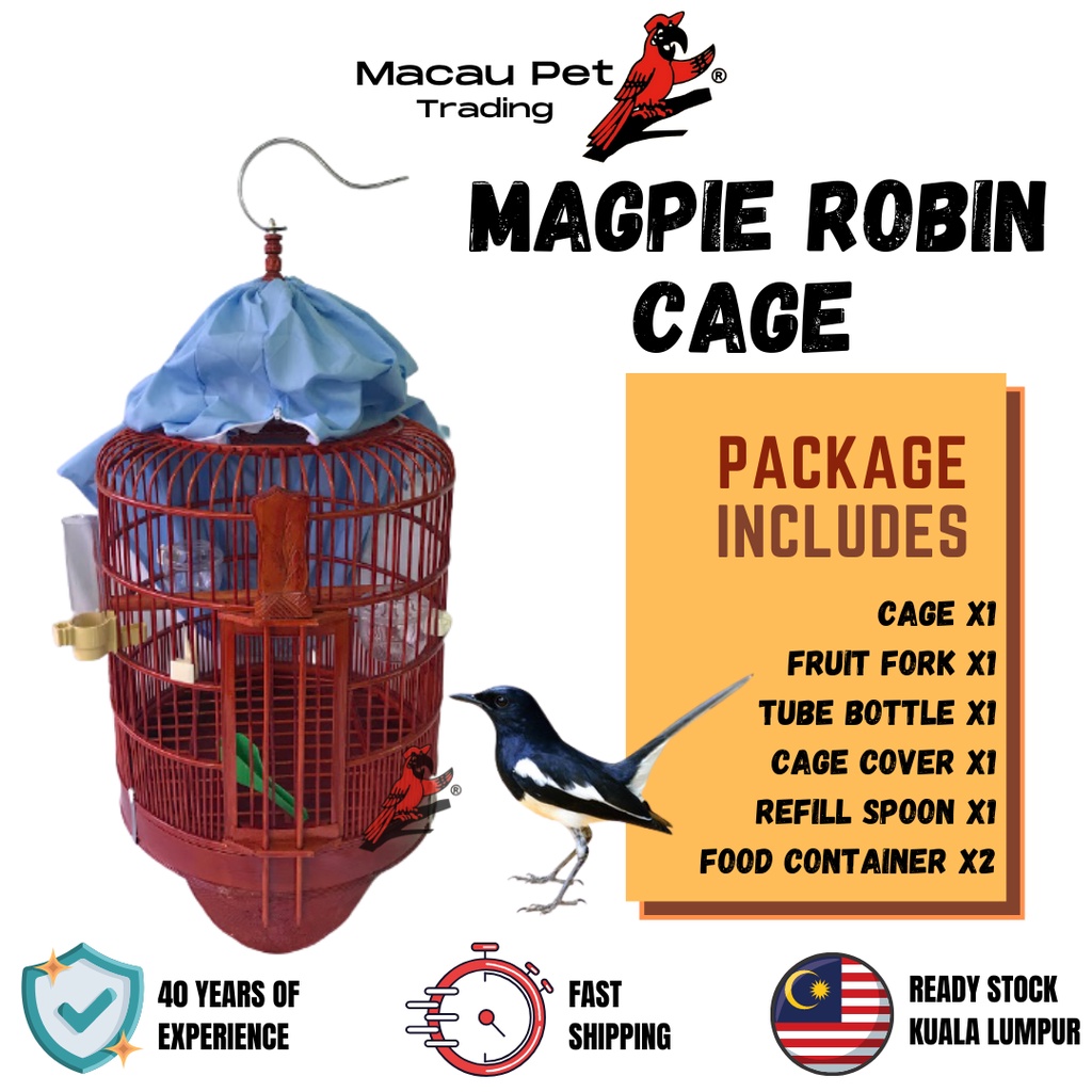 MPT China Bamboo Cage Magpie Robin Cage Magpie Cage Sangkar Burung Cina ...