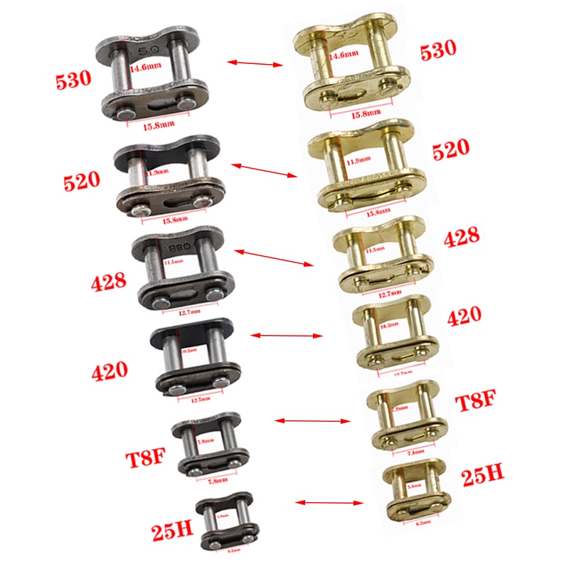 520 530 420 428 T8F 25HORING O-RING CHAIN PIN JOINT HEAD MOTORCYCLE ...