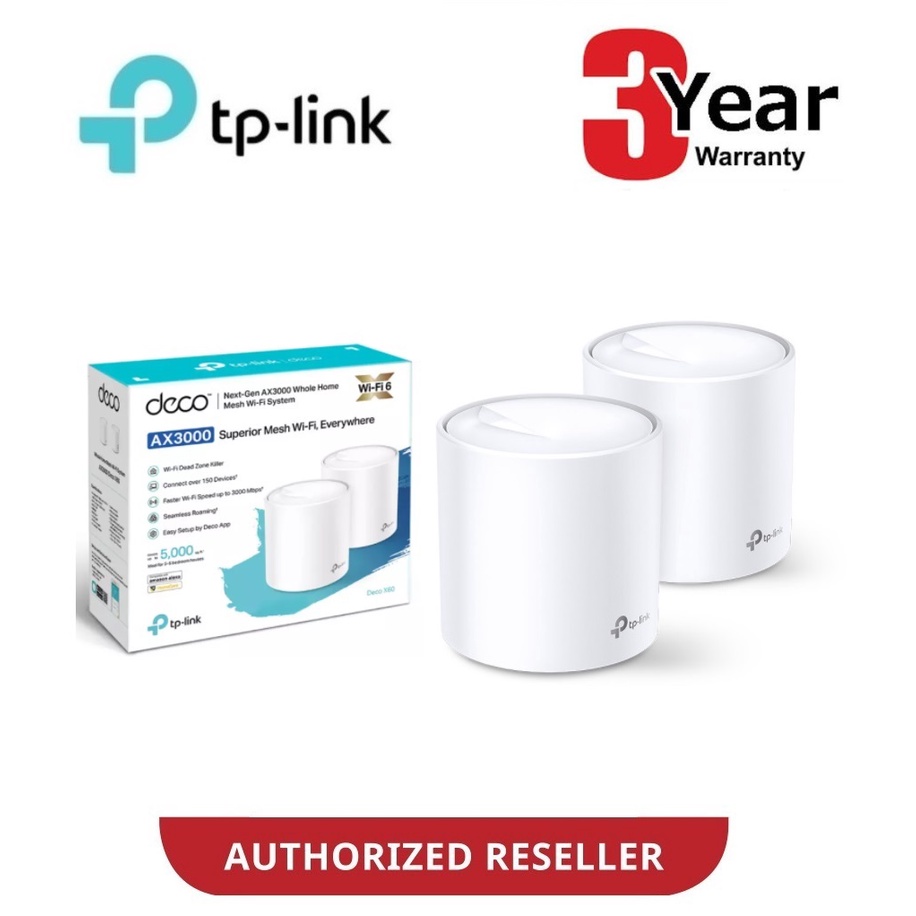 TP-Link Deco X60 2-Pack | 3-Pack AX5400 Whole Home Mesh Wi-Fi 6 System - ( TL-Deco X60 2 Pack ...
