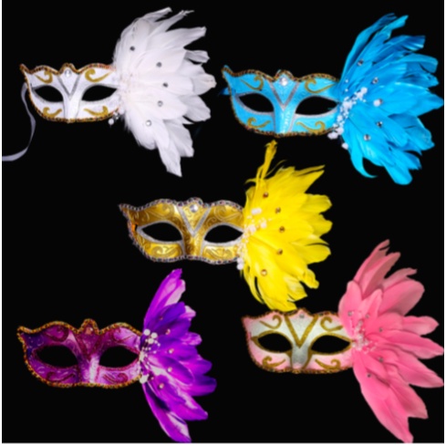 MSIA Ready Stock/ Venice Feather Party Mask Halloween Party Masks ...