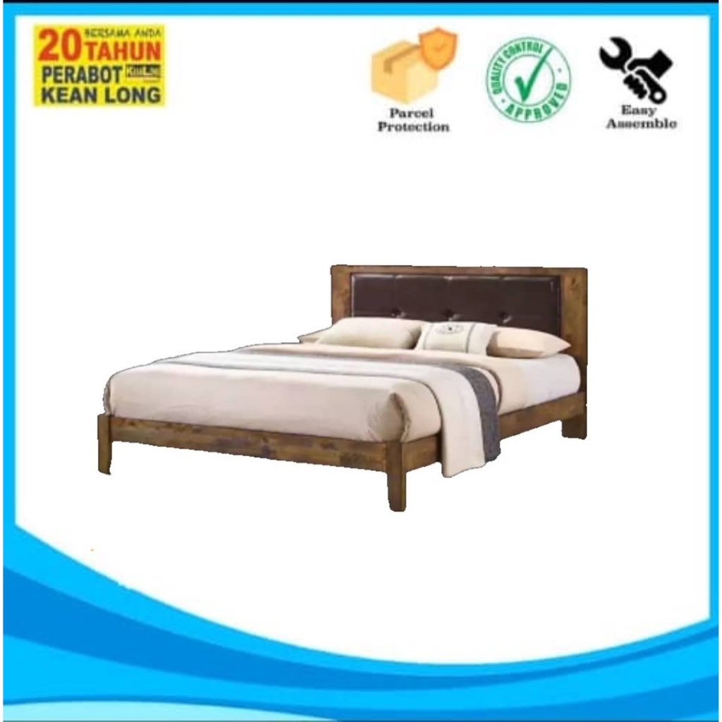 KLSB Queen Wooden And PVC Bed / Wooden Bed Frame / Wooden Bed Frame ...