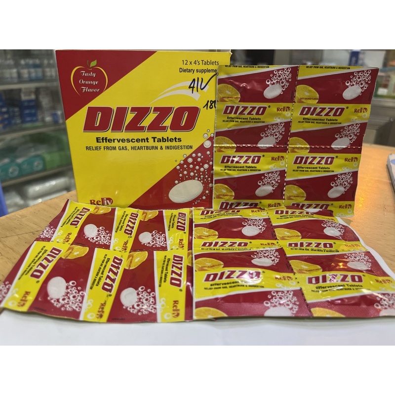 Dizzo Digestive Effervescent Instantly Reduces Symptoms of Bloating, Flatulence, Indigestion (4v ...
